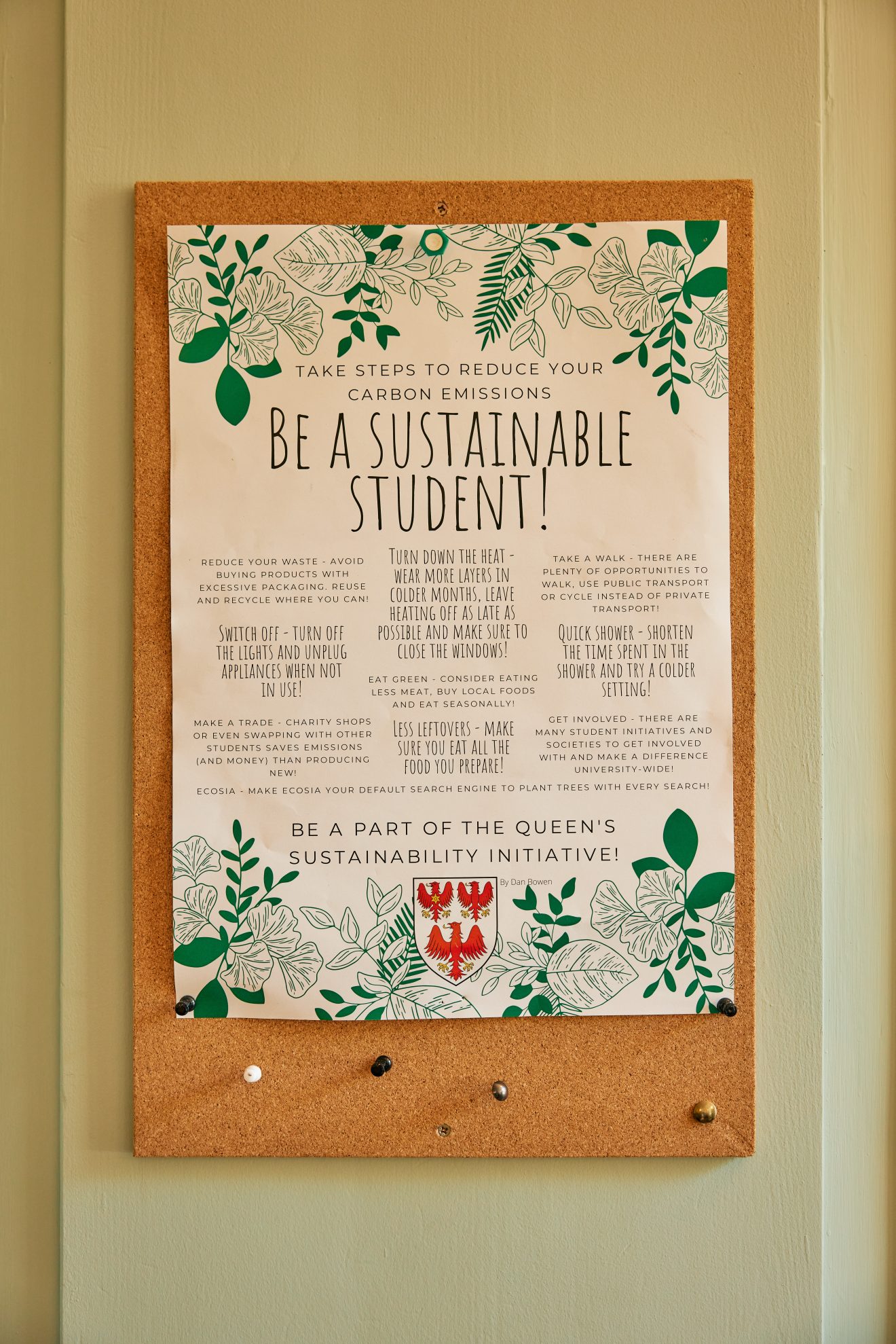Sustainability Poster - The Queen's College, Oxford