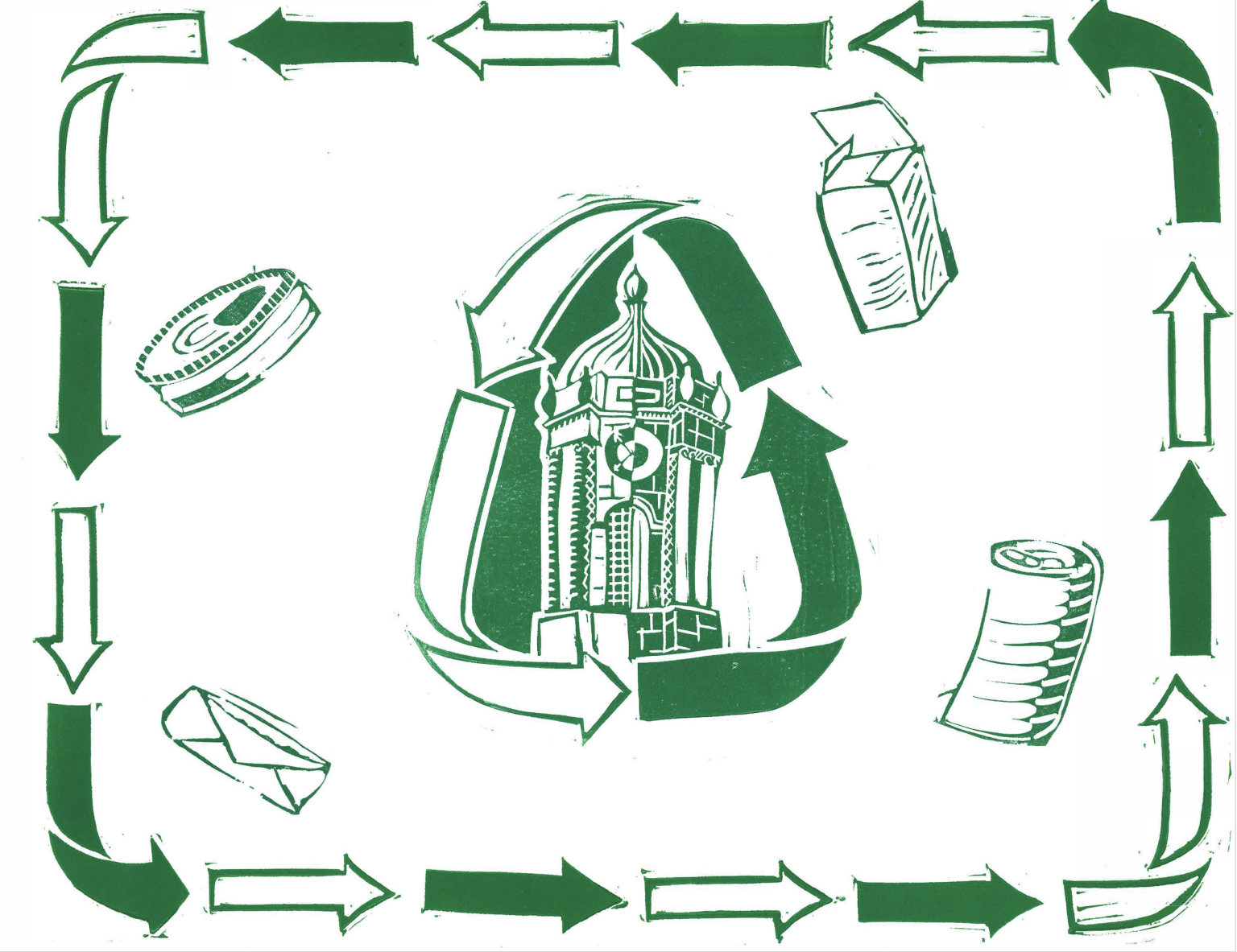 recycling poster - The Queen's College, Oxford